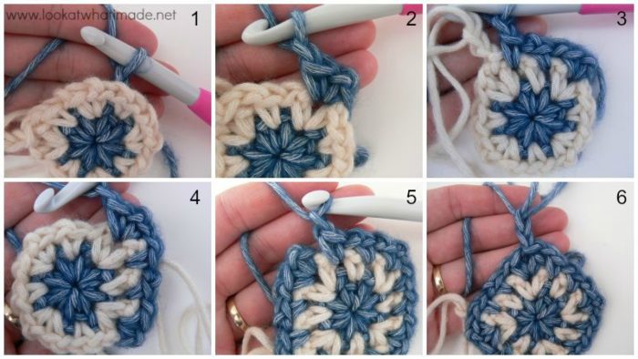 Two-Colour Linen Stitch Square