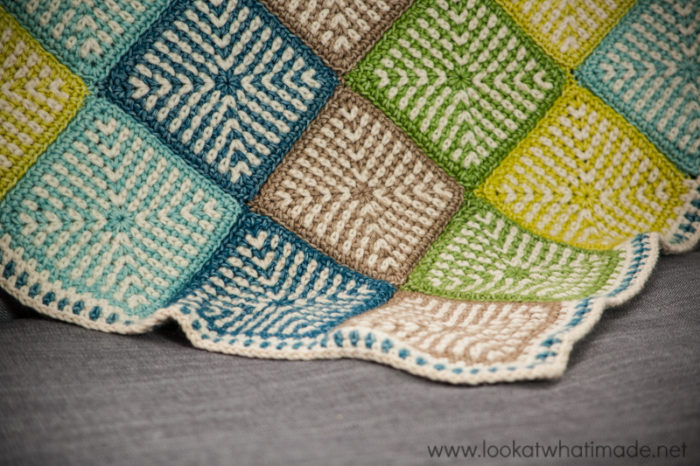 Two-Colour Linen Stitch Square