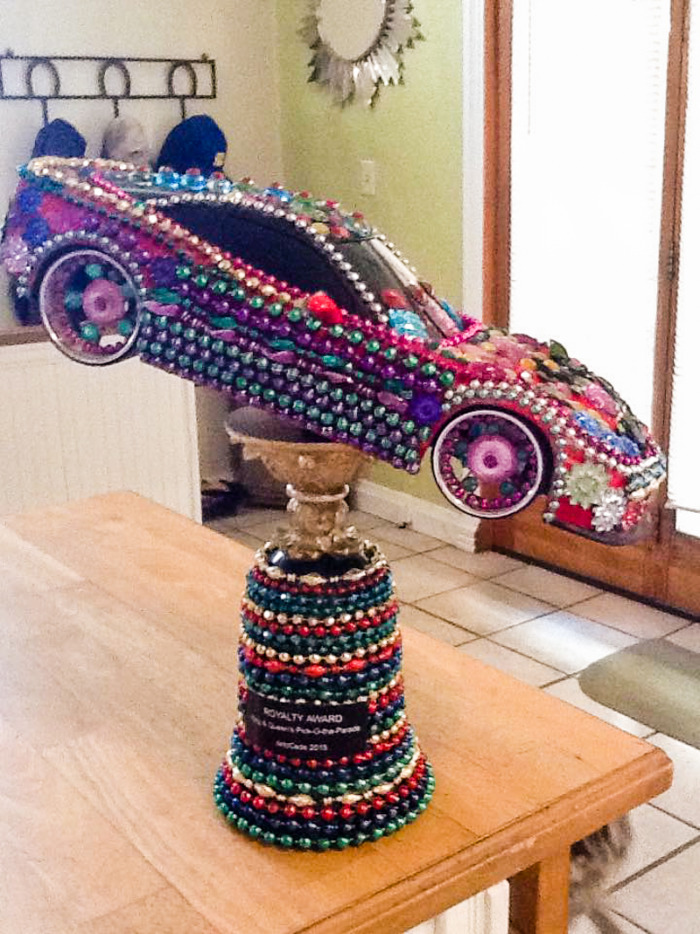 A Happy Yarn-bombed Car